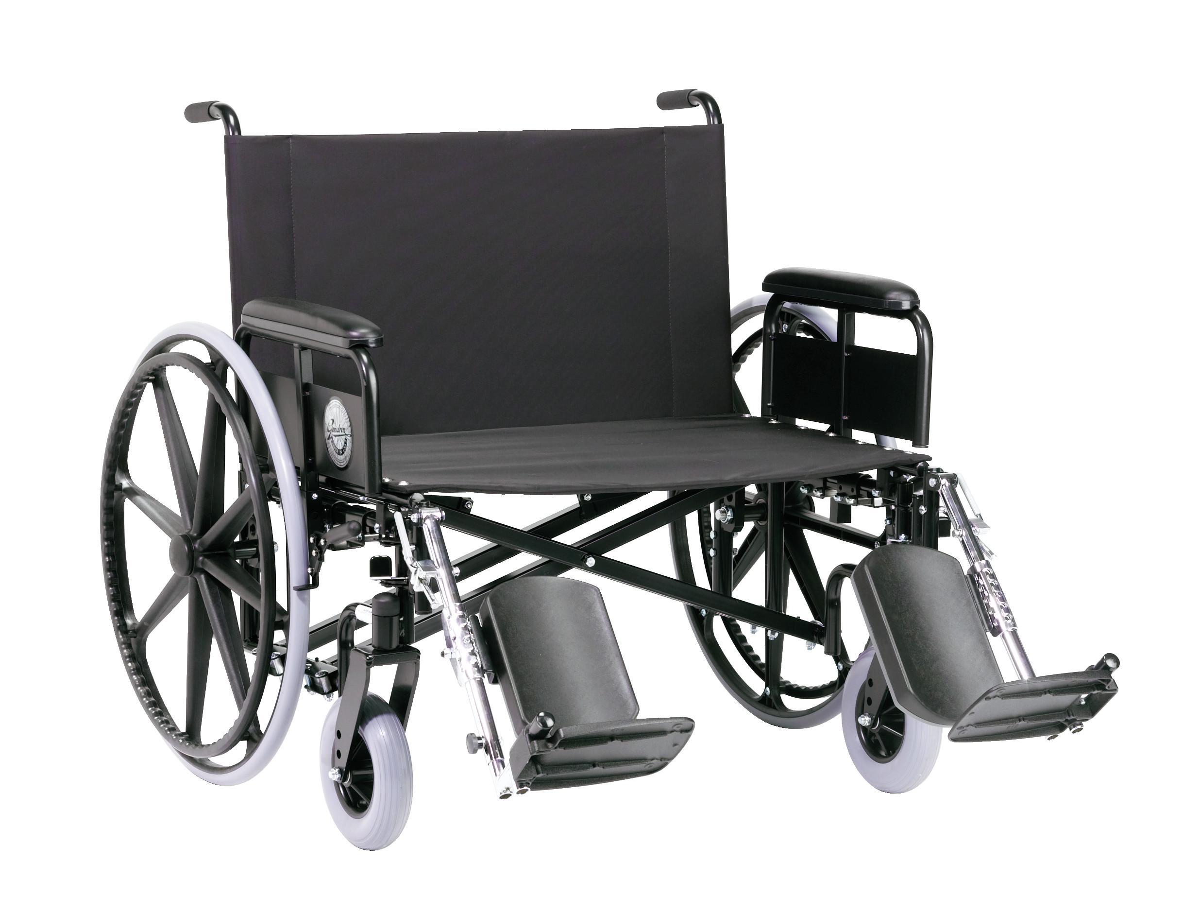 Panacea® Bariatric Wheelchair, 20"D, Single Axle, Wire Spoke Wheels ...