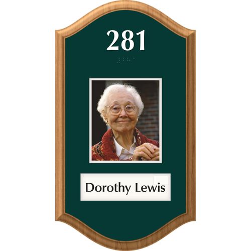 Town Square® Resident Room Number Sign with 1 Picture, 7"W x 12-1/2"H ...