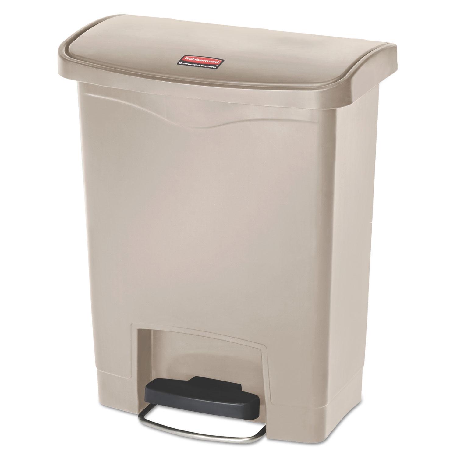 Rubbermaid Waste Receptacle, 8 Gallon, Step On, FM, Square, Plastic ...
