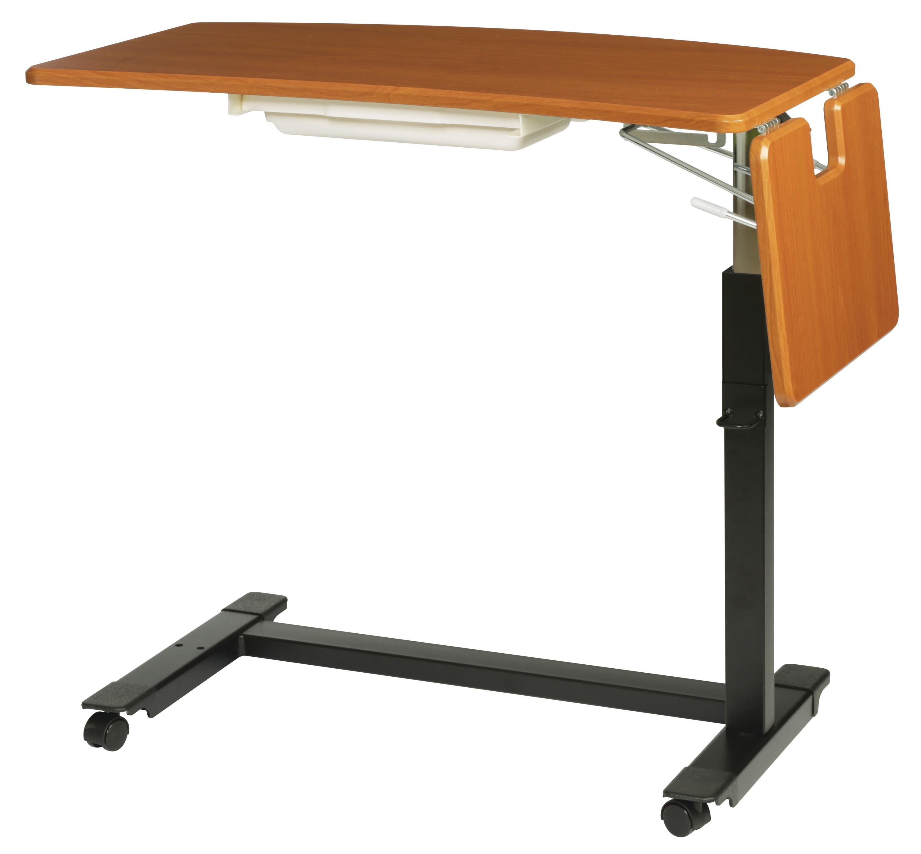 Executive Split-Top Overbed Table, H-Base with Vanity - Tabletop Color ...