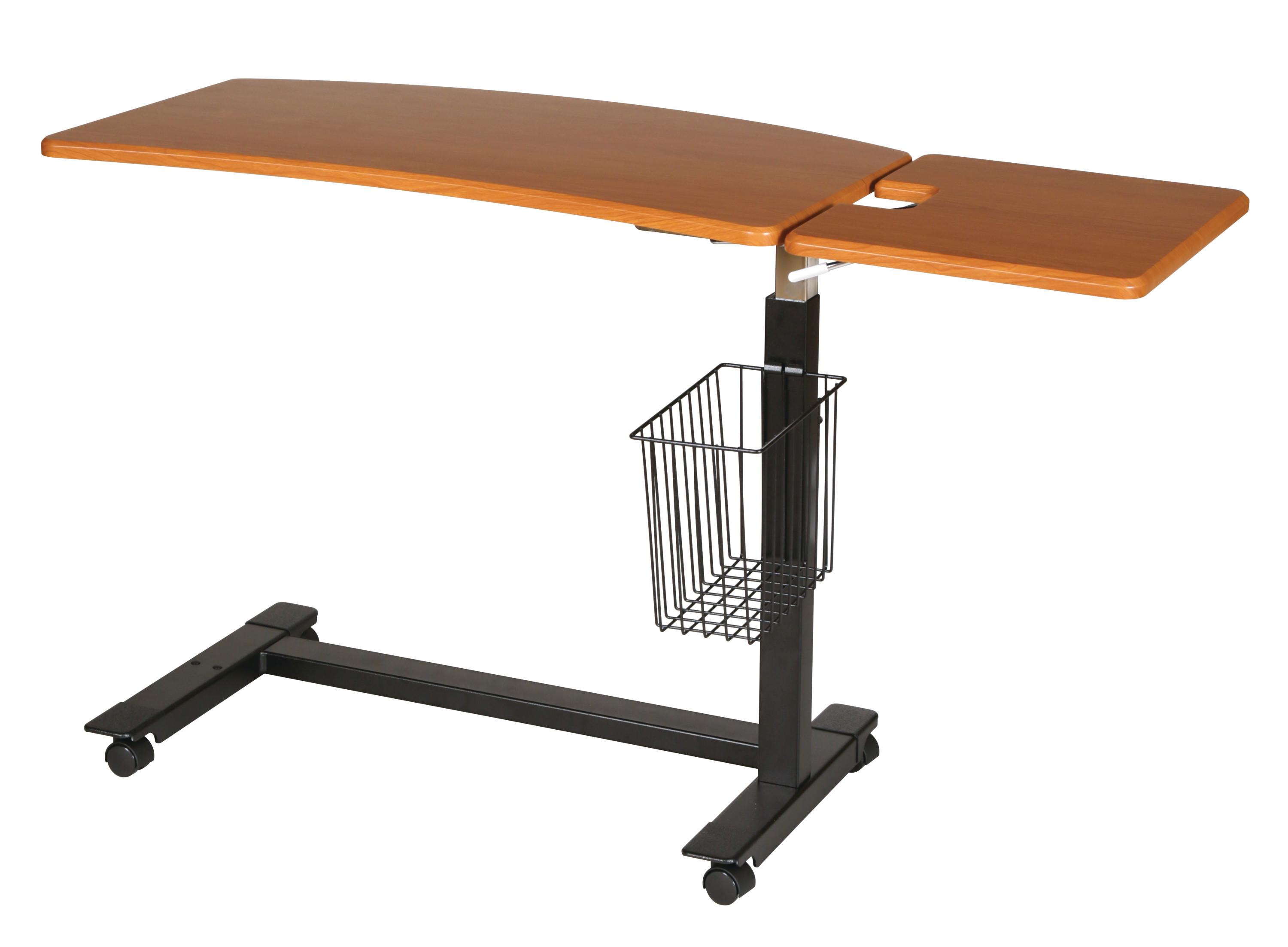 Executive Split-Top Overbed Table, H-Base with Vanity - Tabletop Color ...