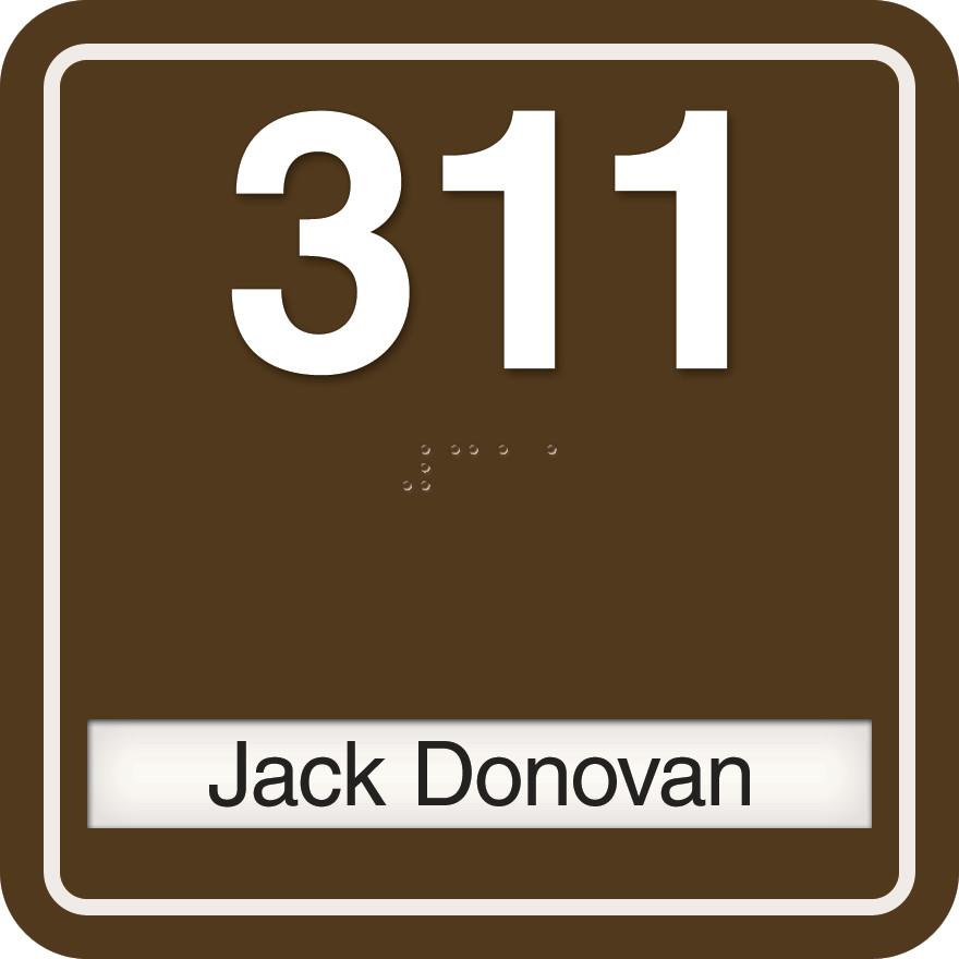 Contemporary Series 2-Slot Room Sign with Braille, 5-1/2" x 5-1/2 ...