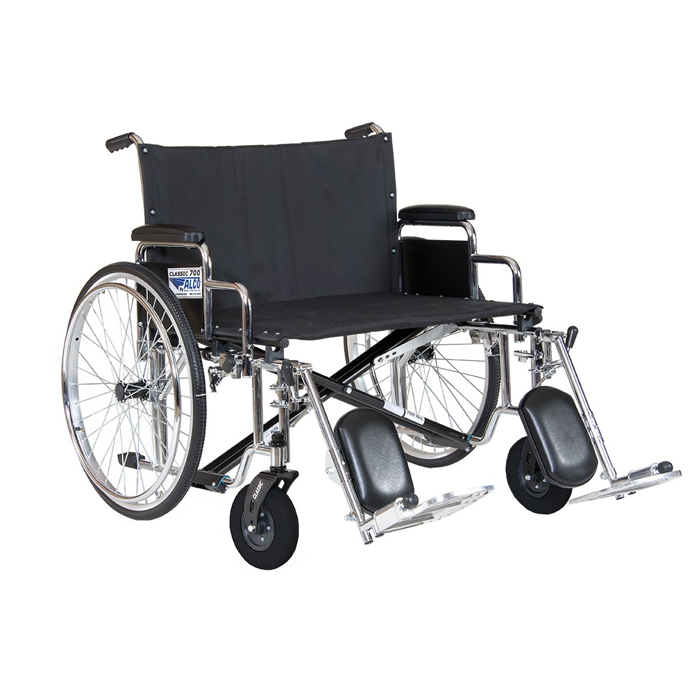 Panacea® Bariatric Wheelchair, 20"D, Single Axle, Wire Spoke Wheels ...