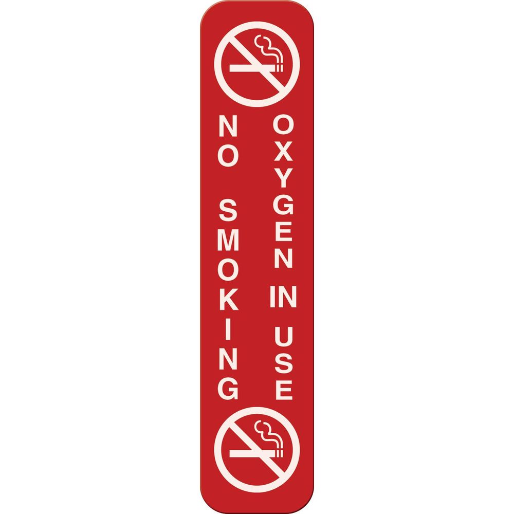 Magnetic No Smoking Oxygen in Use Sign, Red with White Letters, 2" x 9 ...