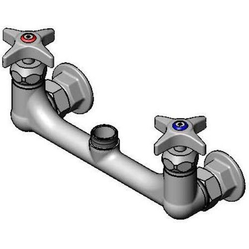 8" Wall Mount Faucet w/ Check-Valve Ceramas, 4-Arm Handles w/ VR Screw ...