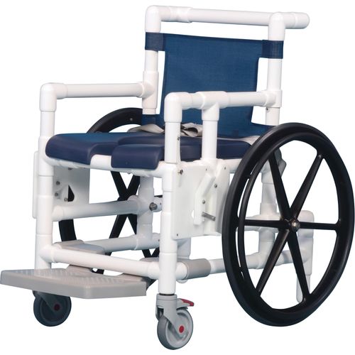 IPU Shower Access Chair with Pail - Seat Color: Navy - Upholstery Color ...