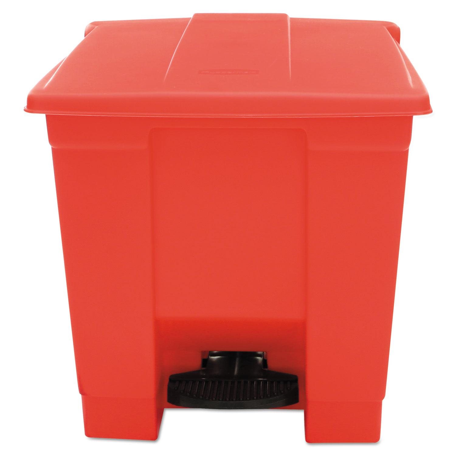 Rubbermaid Waste Receptacle, 8 Gallon, Step On, FM, Square, Plastic ...