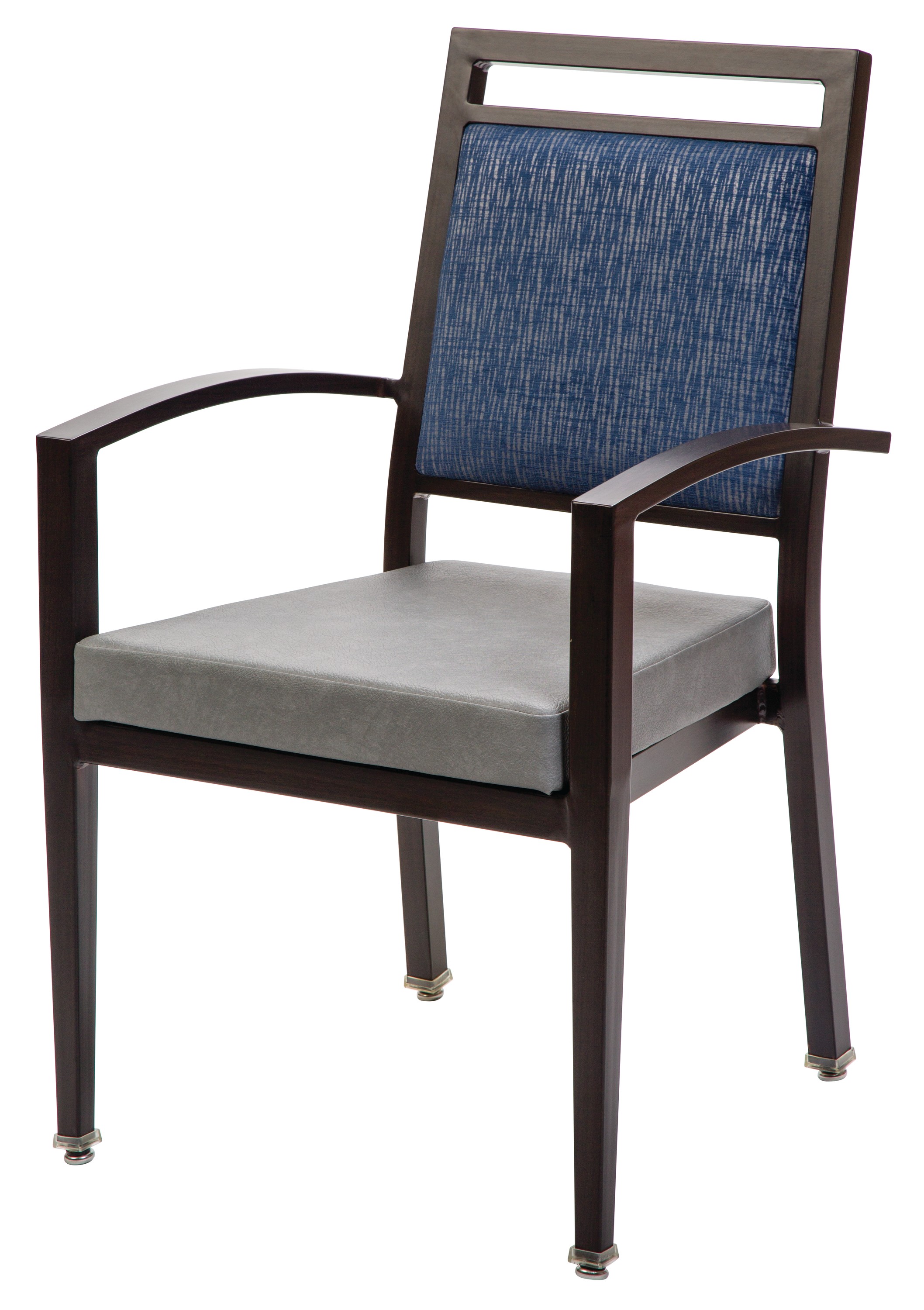 Maxwell Thomas® Quick-Ship Denio Dining Armchair, Crypton - Fabric: Bridgework Zest Frame Finish ...