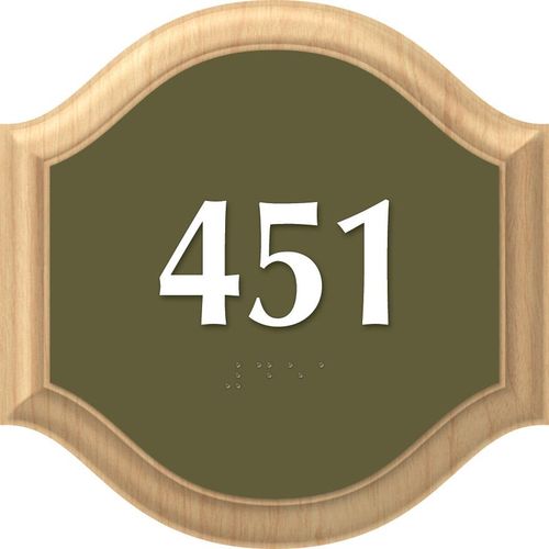 Town Square® Resident Room Number Sign, 5-1/2" x 5-1/2" - Faceplate ...