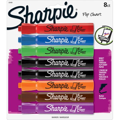 Flip Chart Marker, Bullet Point, 8/PK, Assorted (HJ689) | Direct Supply