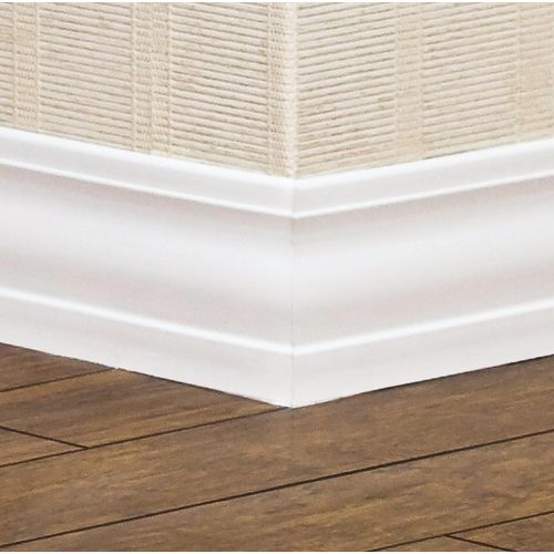 Wall Base, Art Deco Outside Corner, 3/16" Thick Rubber, 4(1/4)"H, Level ...