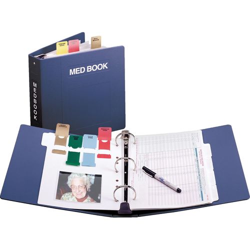 MED BOOK Binder Package, 3", 25 Residents, Chart Color: Navy Blue Type ...