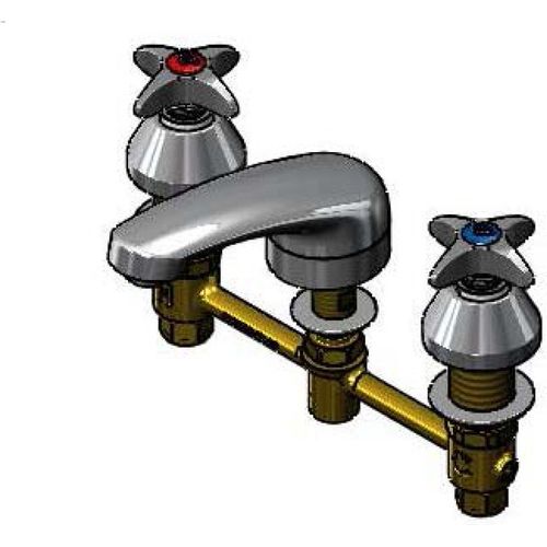 Lavatory Faucet, Concealed Body, 8" Centers, Cast Basin Spout, Four-Arm ...