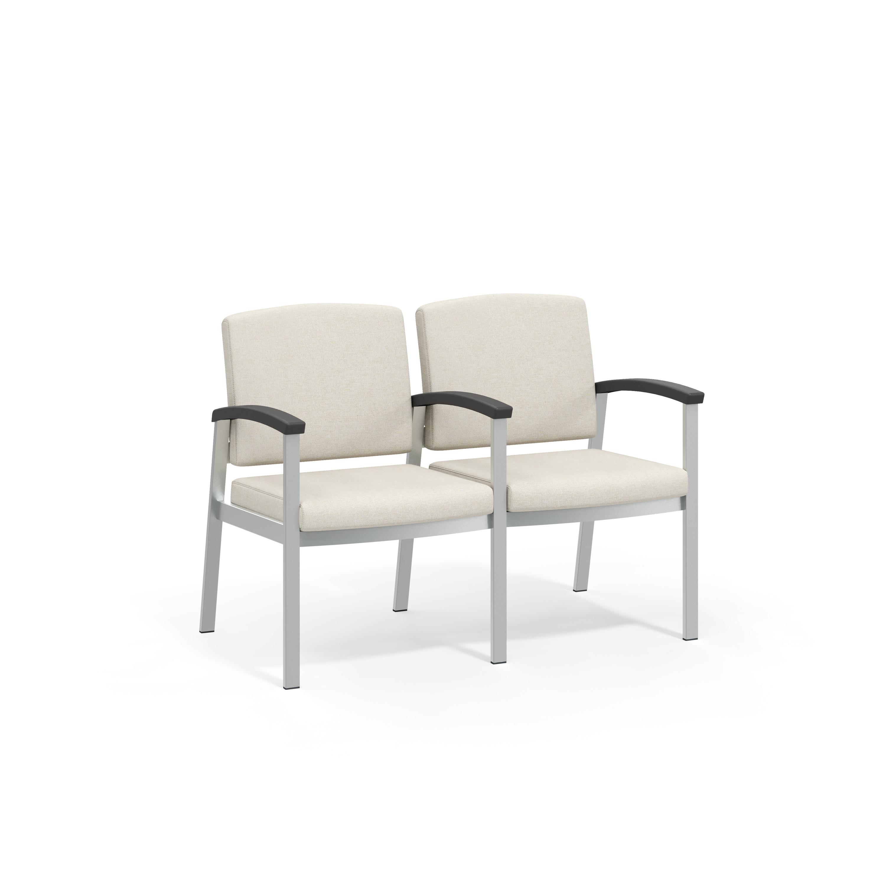 Integrity 21" Two Seater Chair, With Center Arms, Black Polyurethane ...
