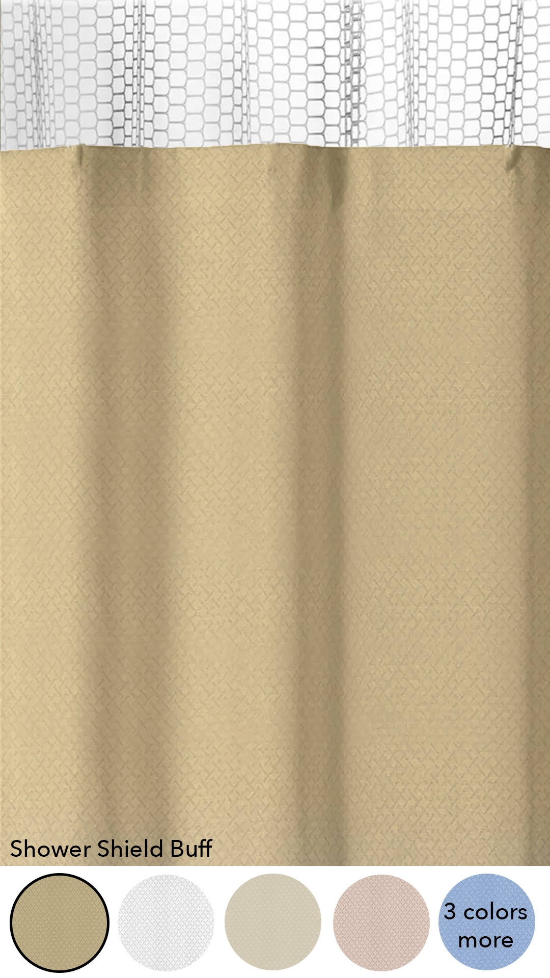 Direct Supply® Textiles® Shower Shield Shower Curtain with Mesh, 72"L x ...