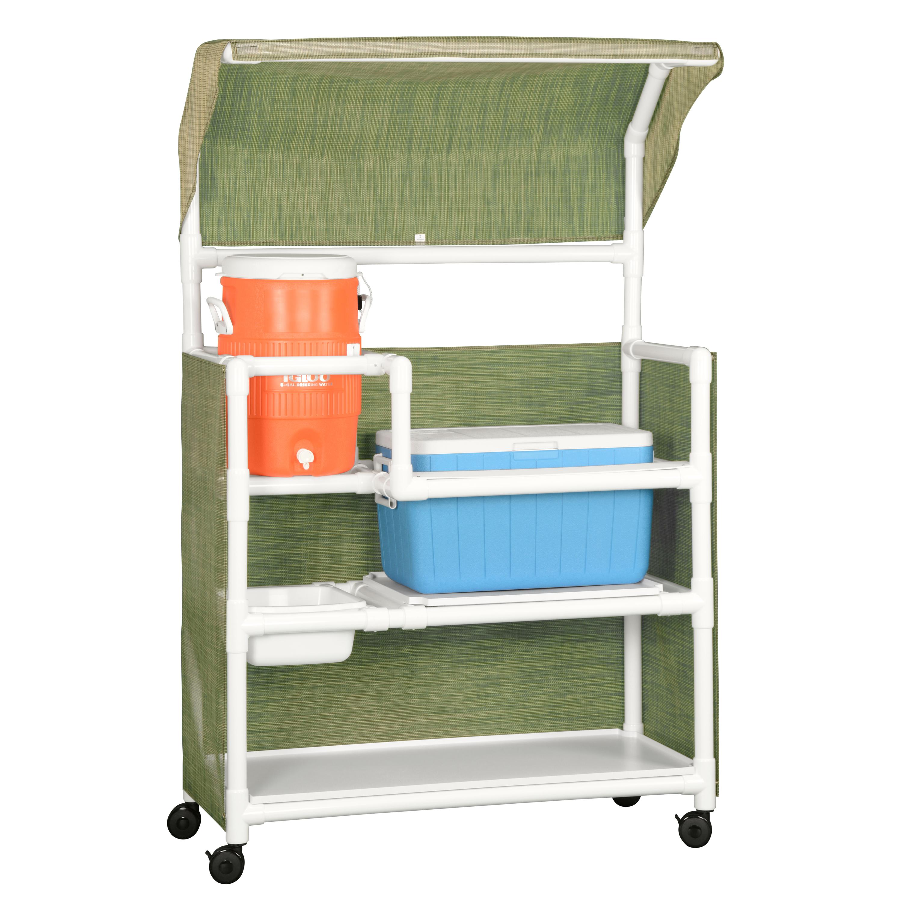 IPU PVC Combo Hydration Ice Cart with Canopy and Skirt - Color: White ...