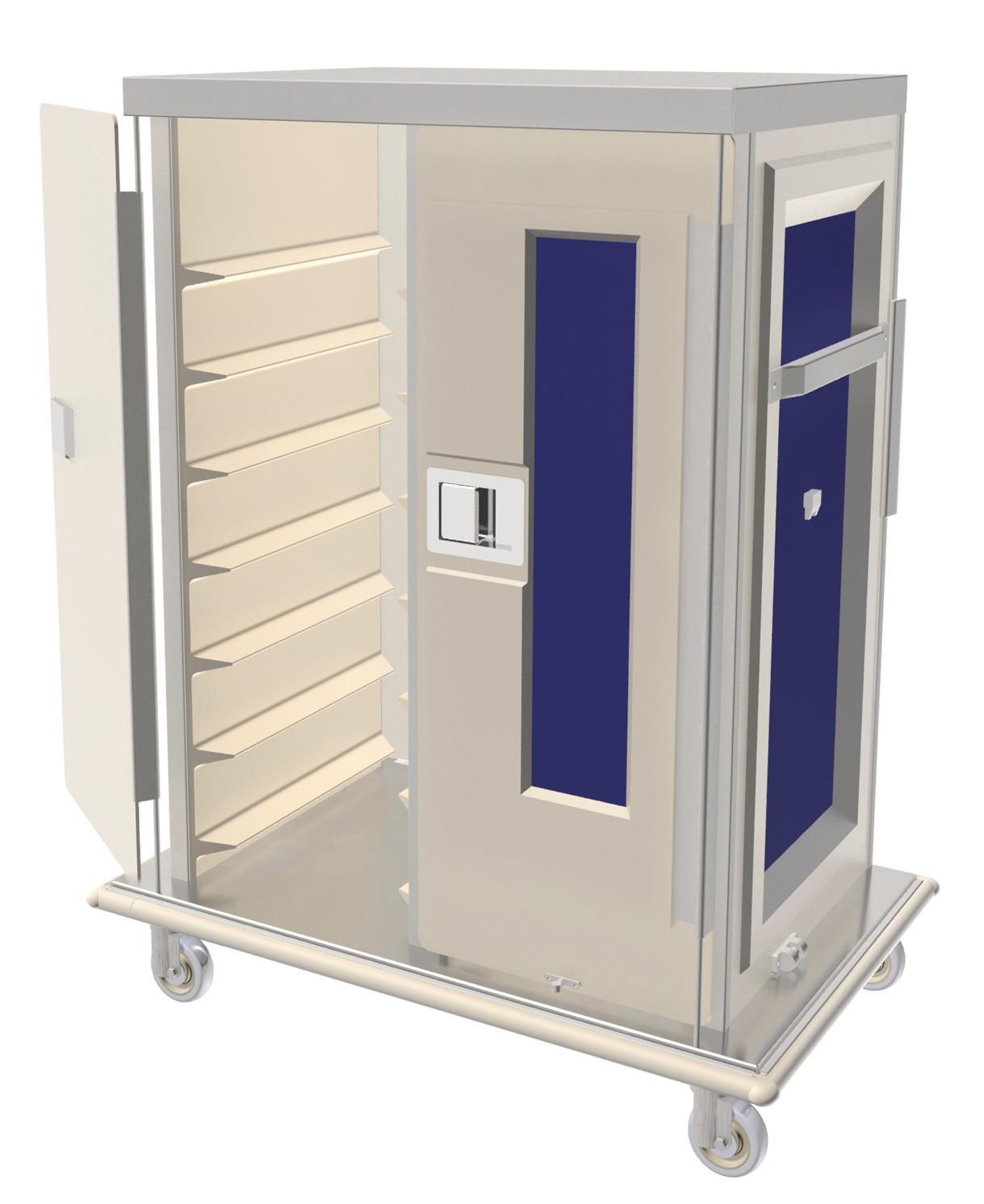 Enclosed Meal Delivery Cart, 2 Door, Polymer/Stainless Steel, Holds 20 ...