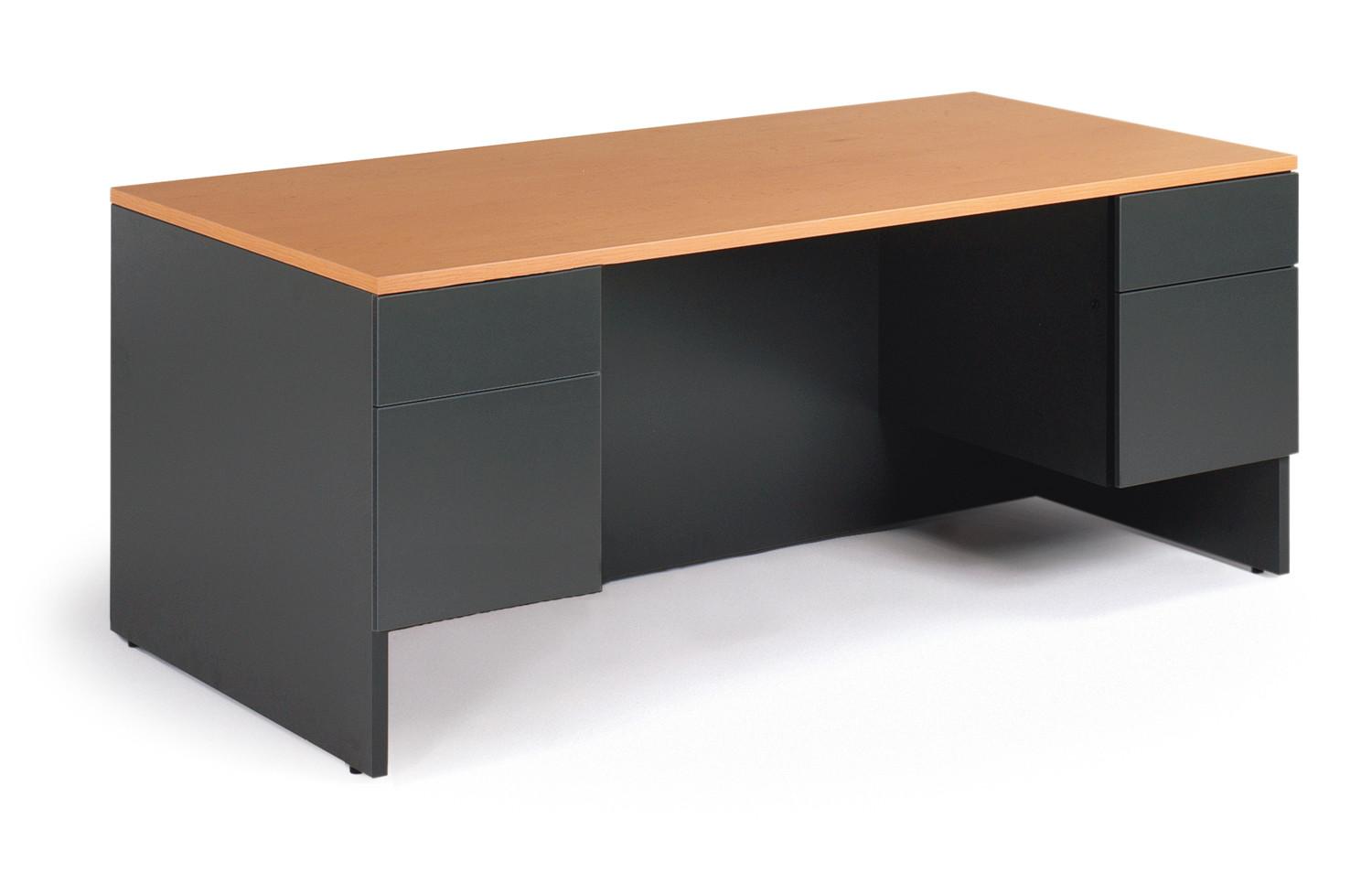 Concept 400E Double Pedestal Desk, 66"W x 30"D - Finish: Anthracite ...