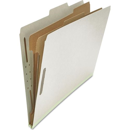 Universal® Pressboard Classification Folder, Legal, Six-Section, Gray ...