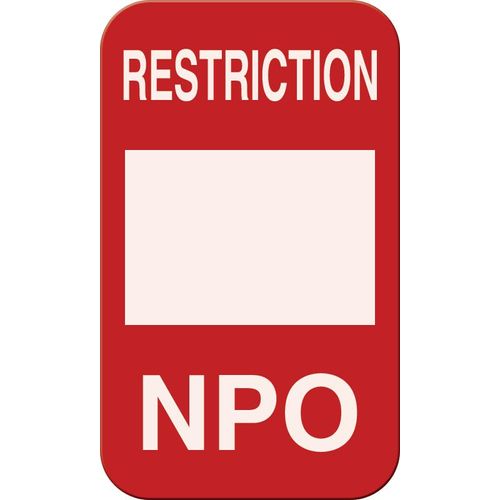 Magnetic Restriction, NPO Sign, Red with White Letters, 3" x 5" (46617 ...