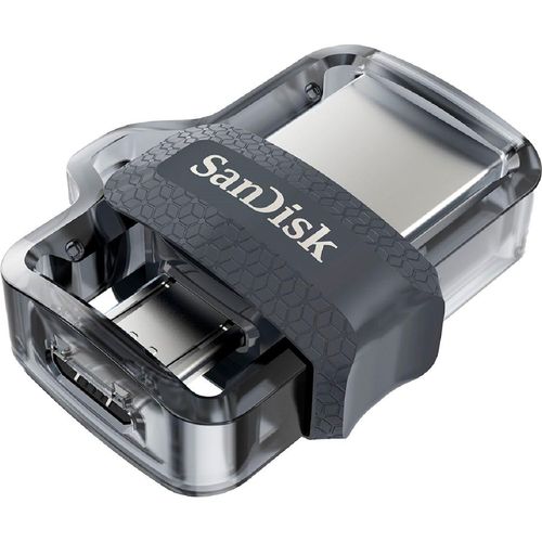 SanDisk - Ultra 128GB USB 3.0, Micro USB Flash Drive - Grey/Transparent ...