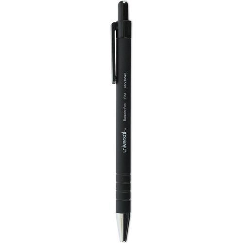 Universal™ Retractable Ballpoint Pen, Black Ink, Fine, Dozen (L2688 ...