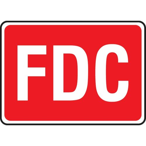 Safety Sign, Fdc, 6In H White Text On Red .040 Reflective Aluminum ...