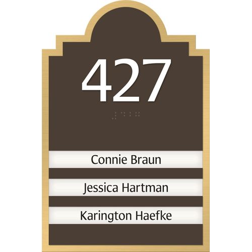 Marquis 3-Slot Resident Room Sign with Braille, 6"W x 9"H - Faceplate ...