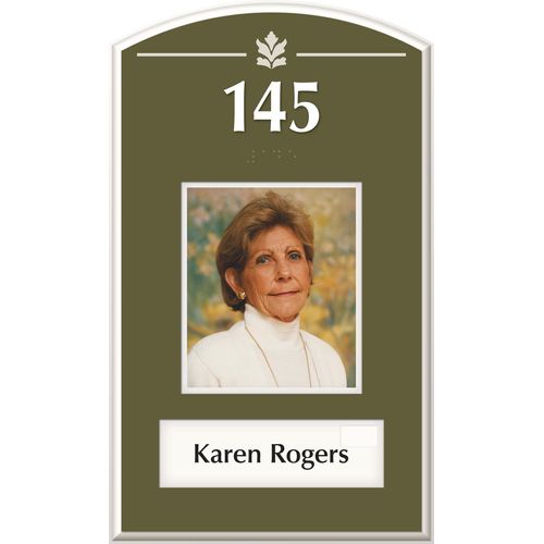 Contour Single Resident Room Sign with 1 Picture, 6-1/2"W x 10-7/8"H ...