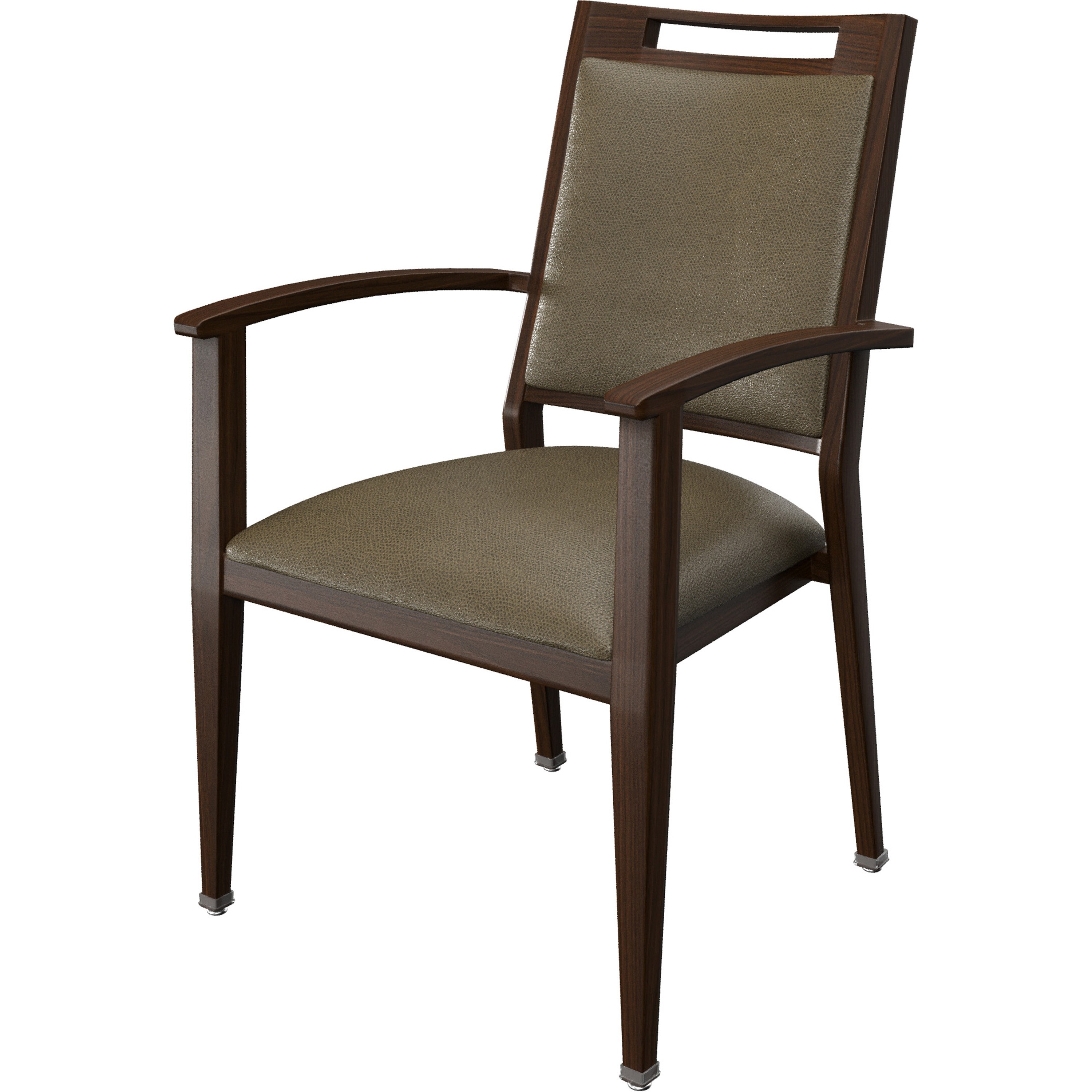 Maxwell Thomas® Quick-Ship Demuzio Dining Armchair, Vinyl - Fabric: Milwaukee Sepia Frame Finish ...