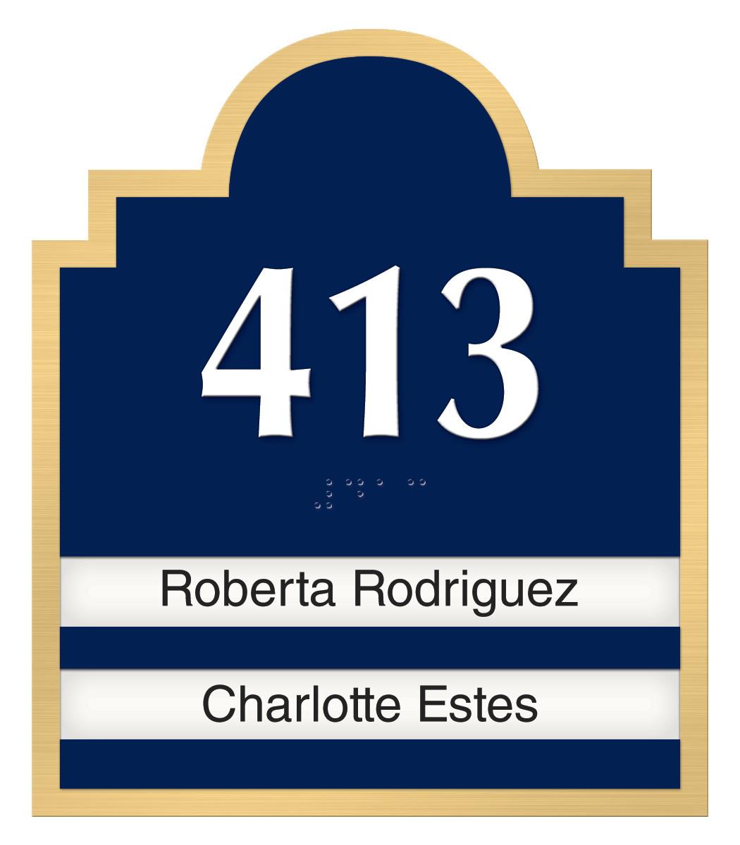Marquis Series 2-Slot Resident Room Sign with Braille, 6"W x 7"H ...