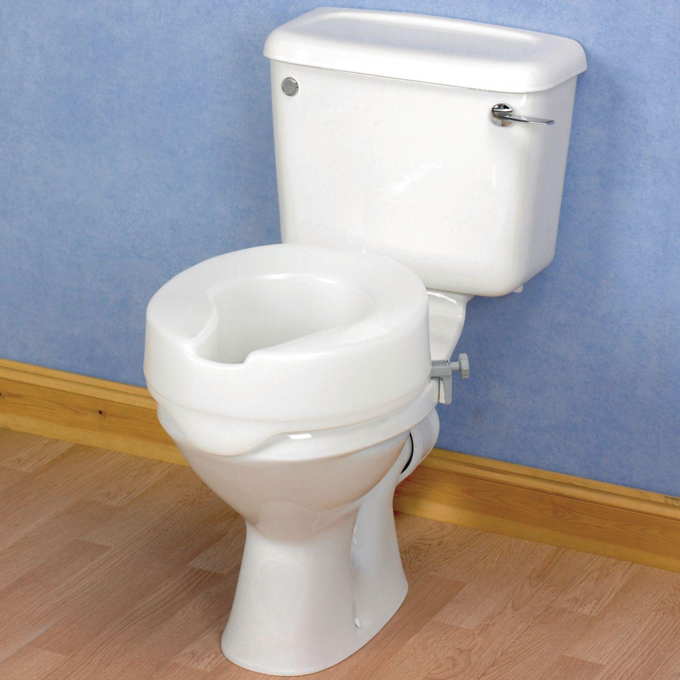 Premium Raised Toilet Seat with Removable Arms, For Elongated Toilets ...