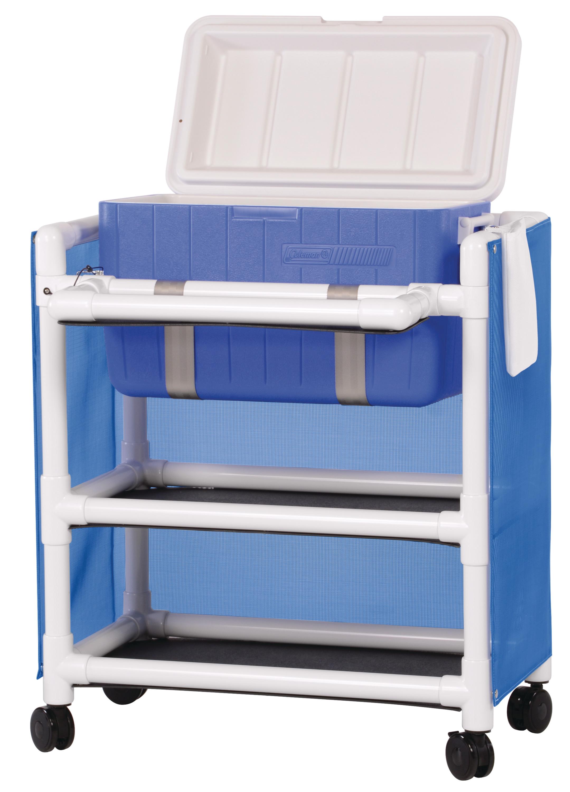 Direct Supply® Hydration Ice Cart, 48-Quart Ice Chest, Open-Front Mesh ...