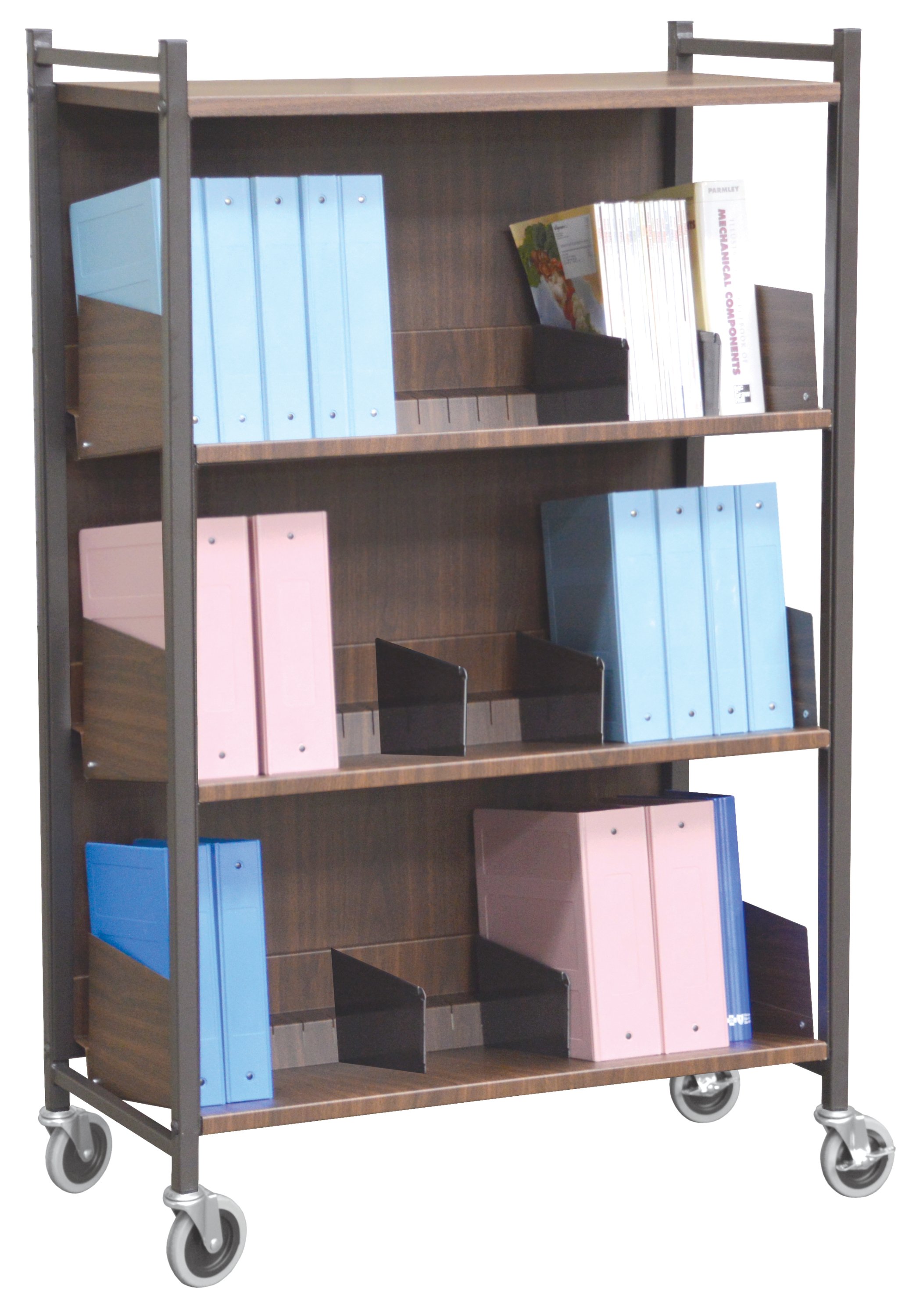 Versa Open Chart Rack - 4 Shelves - Woodgrain (4KF22) | Direct Supply