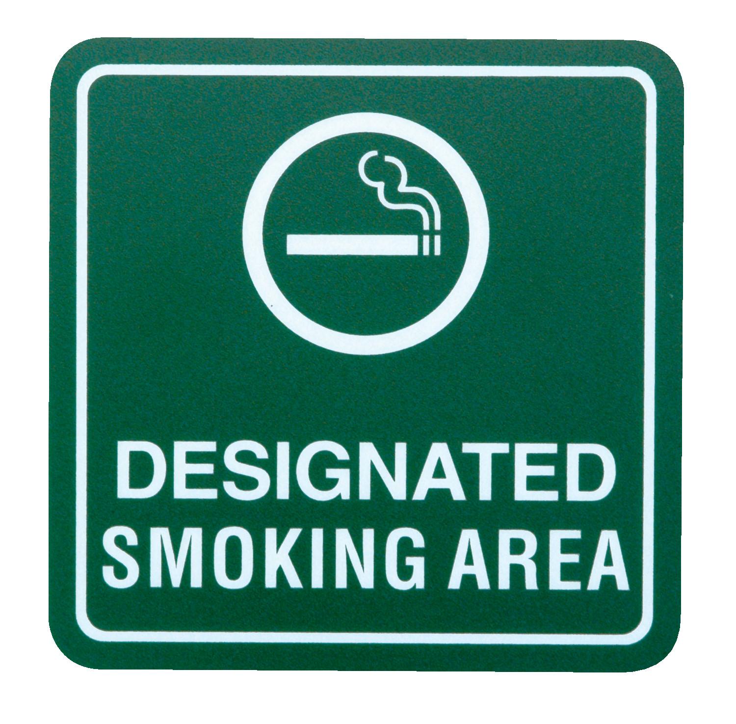 Contemporary General Info Sign, Designated Smoking Area, 5-1/2" x 5-1/2 ...
