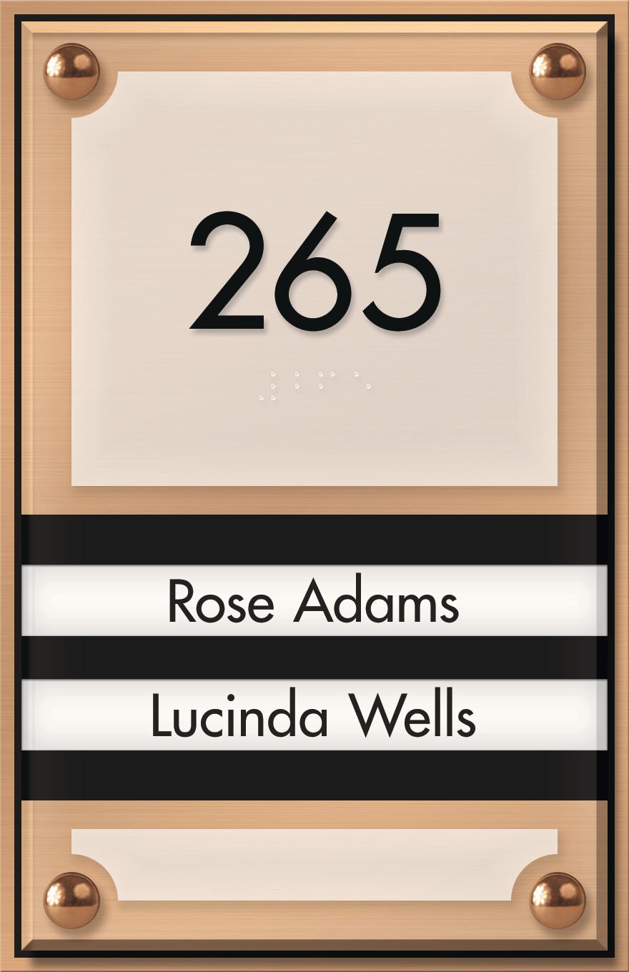 Lennox 1, 2-Slot Resident Room Sign with Braille, 5-1/2"W x 8-1/2"H ...