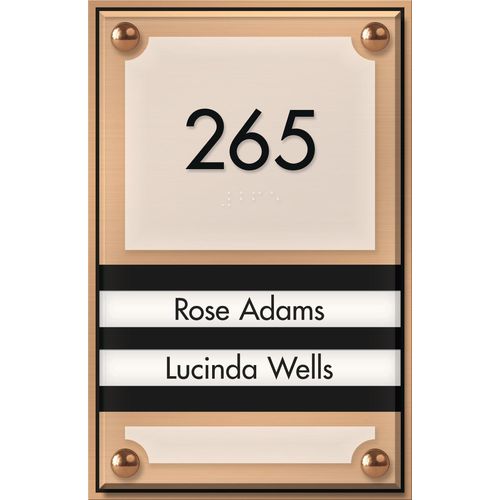 Lennox 1, 2-Slot Resident Room Sign with Braille, 5-1/2"W x 8-1/2"H ...