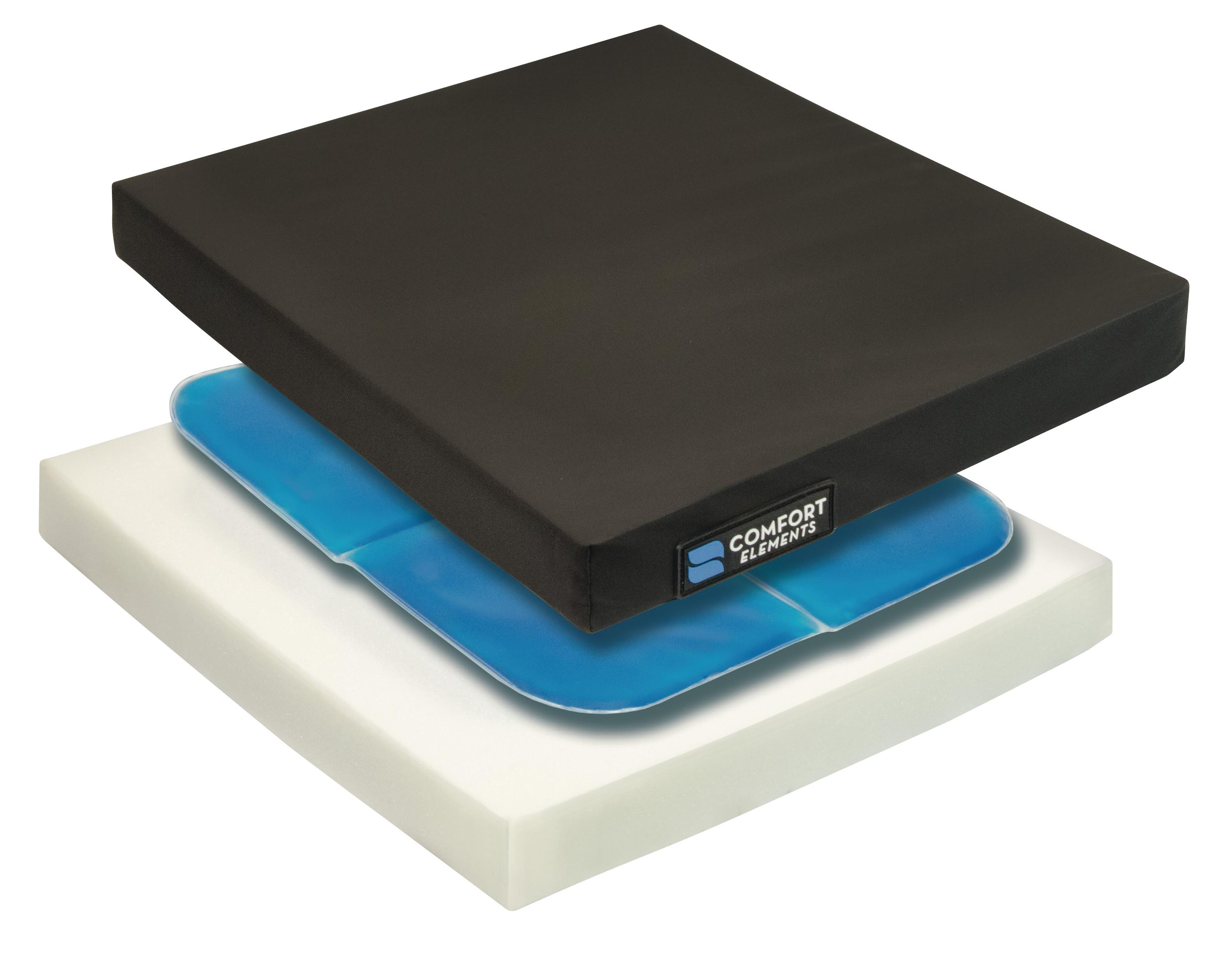 Comfort Elements Wheelchair Cushion, 4 Chamber Gel Pack, Foam Base with ...