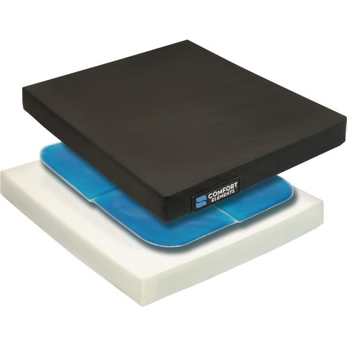 Comfort Elements Wheelchair Cushion, 4 Chamber Gel Pack, Foam Base with ...