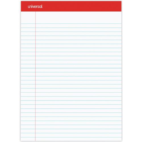 Universal® Perforated Ruled Writing Pad, Legal Ruled, Letter, White, 50 ...