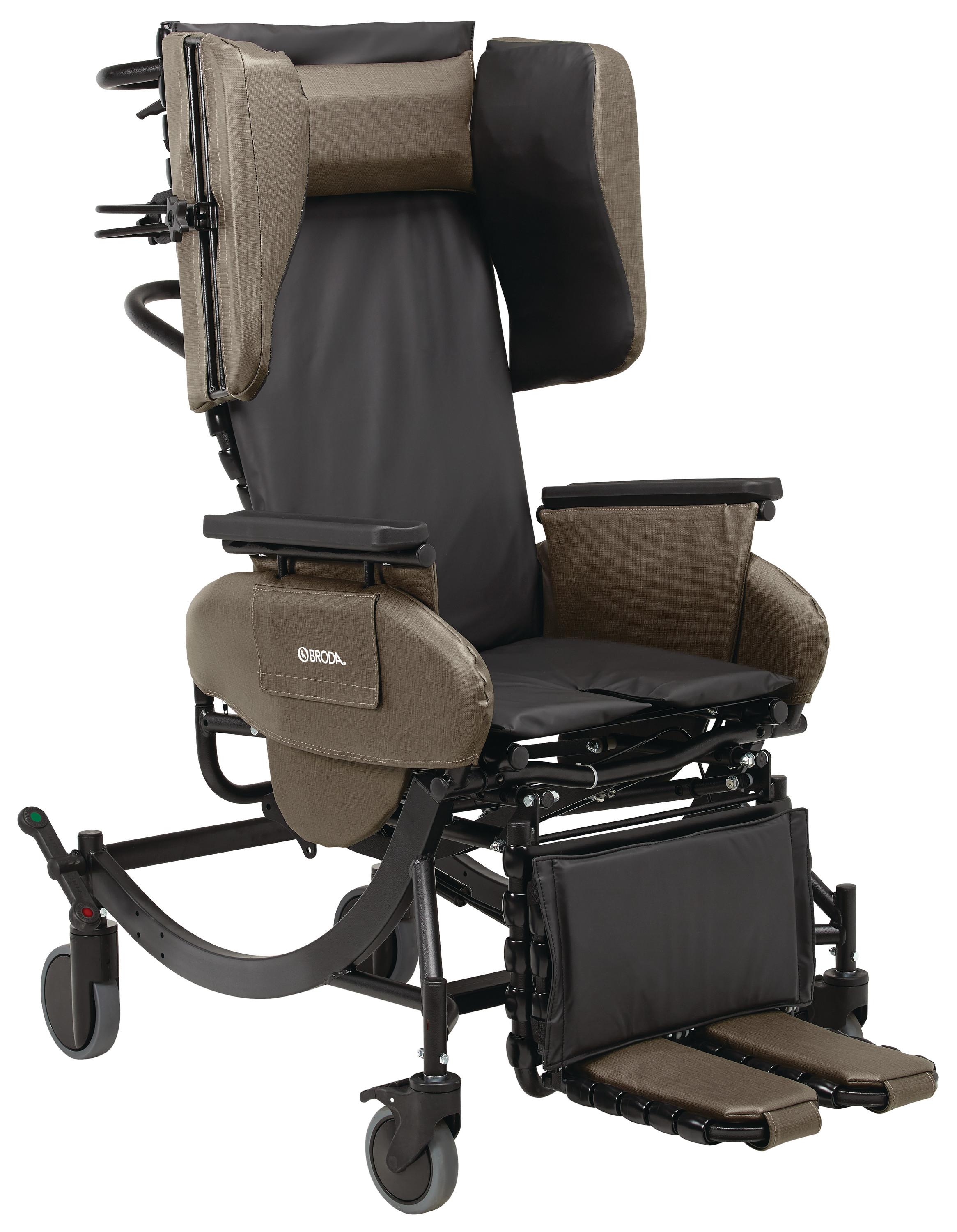 BRODA® Synthesis Transport Wheelchair, Kaleidoscope with WC-19, 22"W x ...