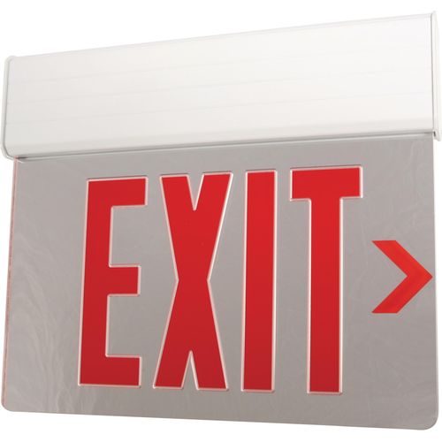 Big Beam Elite Swivel LED Edge-Lit Exit Sign, Clear, Red Letters ...