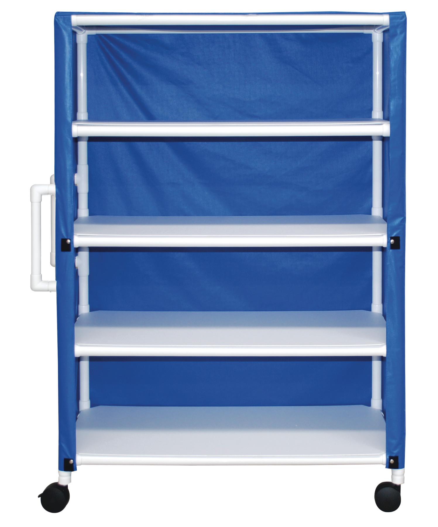 Direct Supply® Linen Cart, Jumbo, Mesh Cover, Handles, 4 Shelves ...