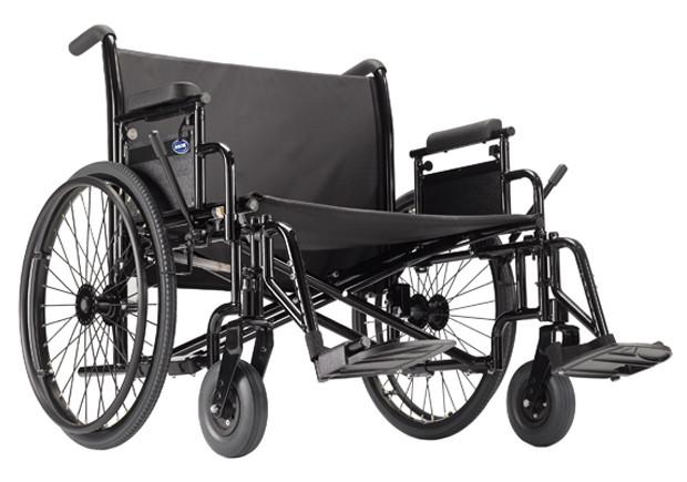 Panacea® Bariatric Wheelchair, 20"D, Single Axle, Wire Spoke Wheels ...