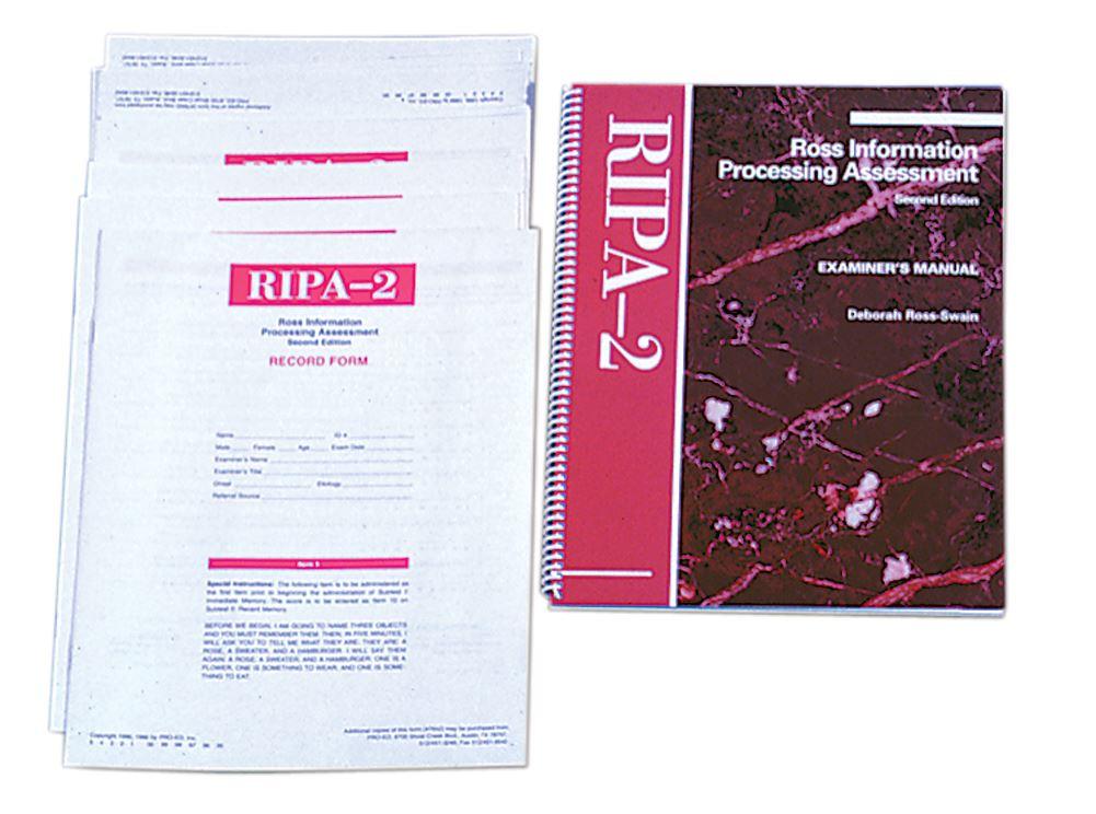 Ross Information Processing Assessment (RIPA-G2), Geriatric (B0925 ...