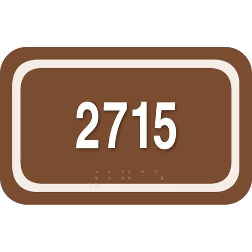 Contemporary Room Number Sign with Braille, 2-1/2" x 4" - Faceplate ...