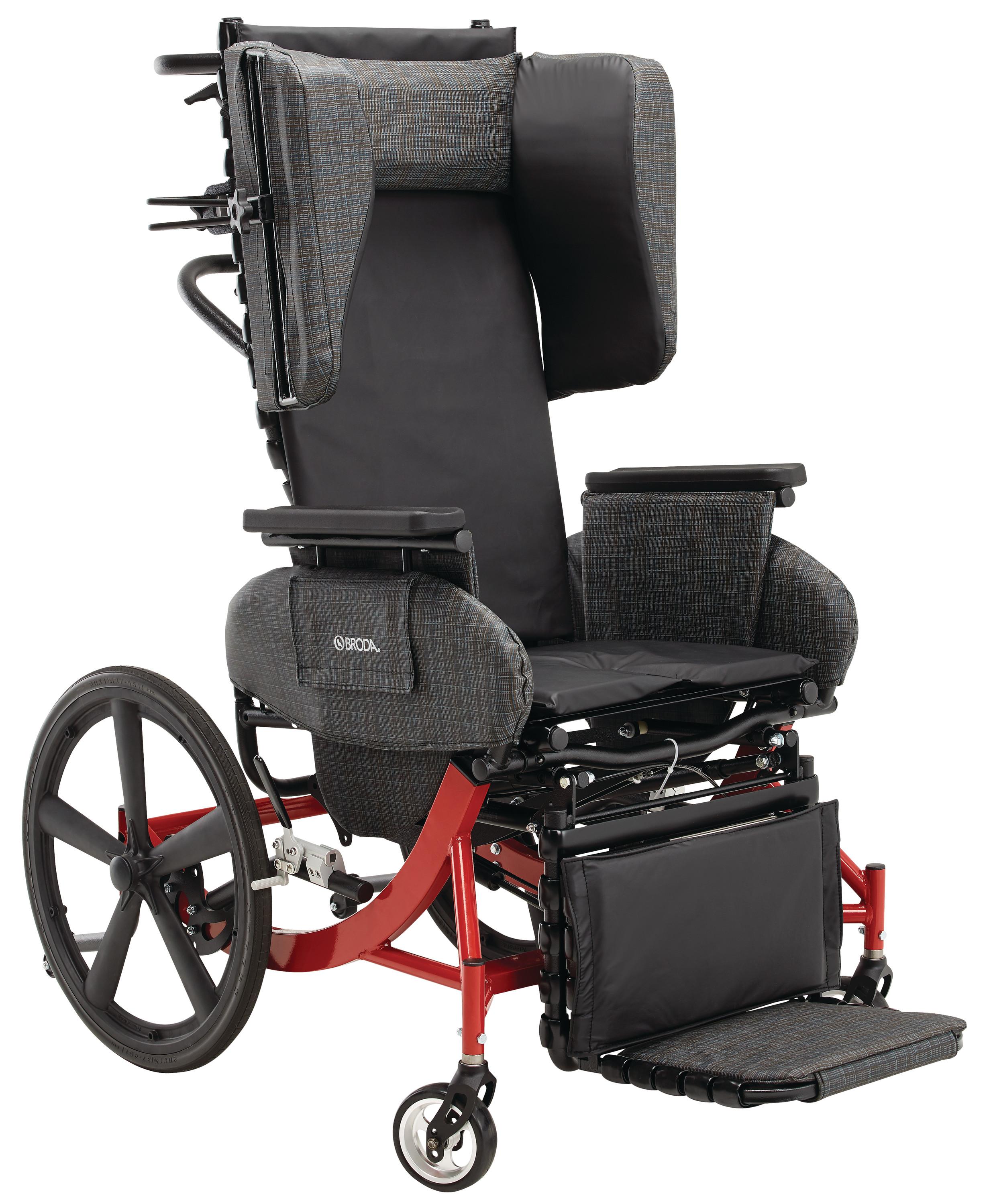 BRODA® Synthesis Transport Wheelchair, Kaleidoscope with WC-19, 22"W x ...