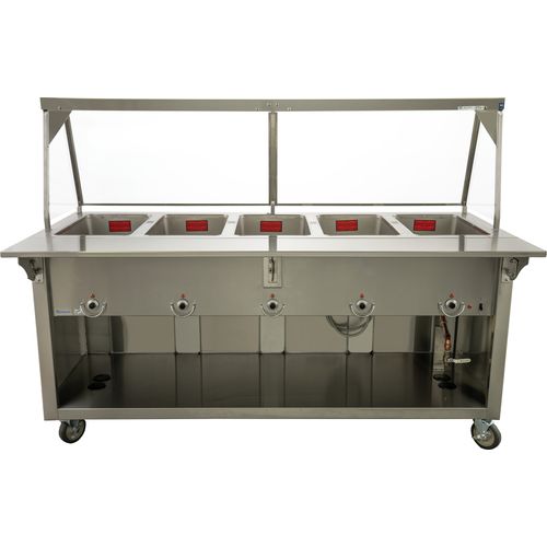 Duke E-5-CBSS Quick Ship 5-Well Portable Thurmaduke Steam Table with ...