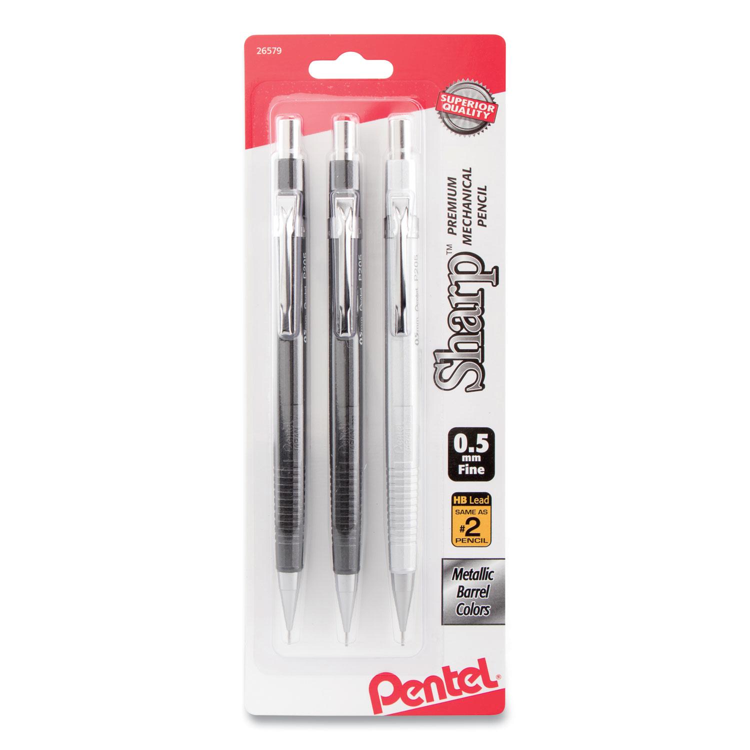 Pentel® Sharp Mechanical Drafting Pencil, 0.5 mm, Assorted Metallic ...