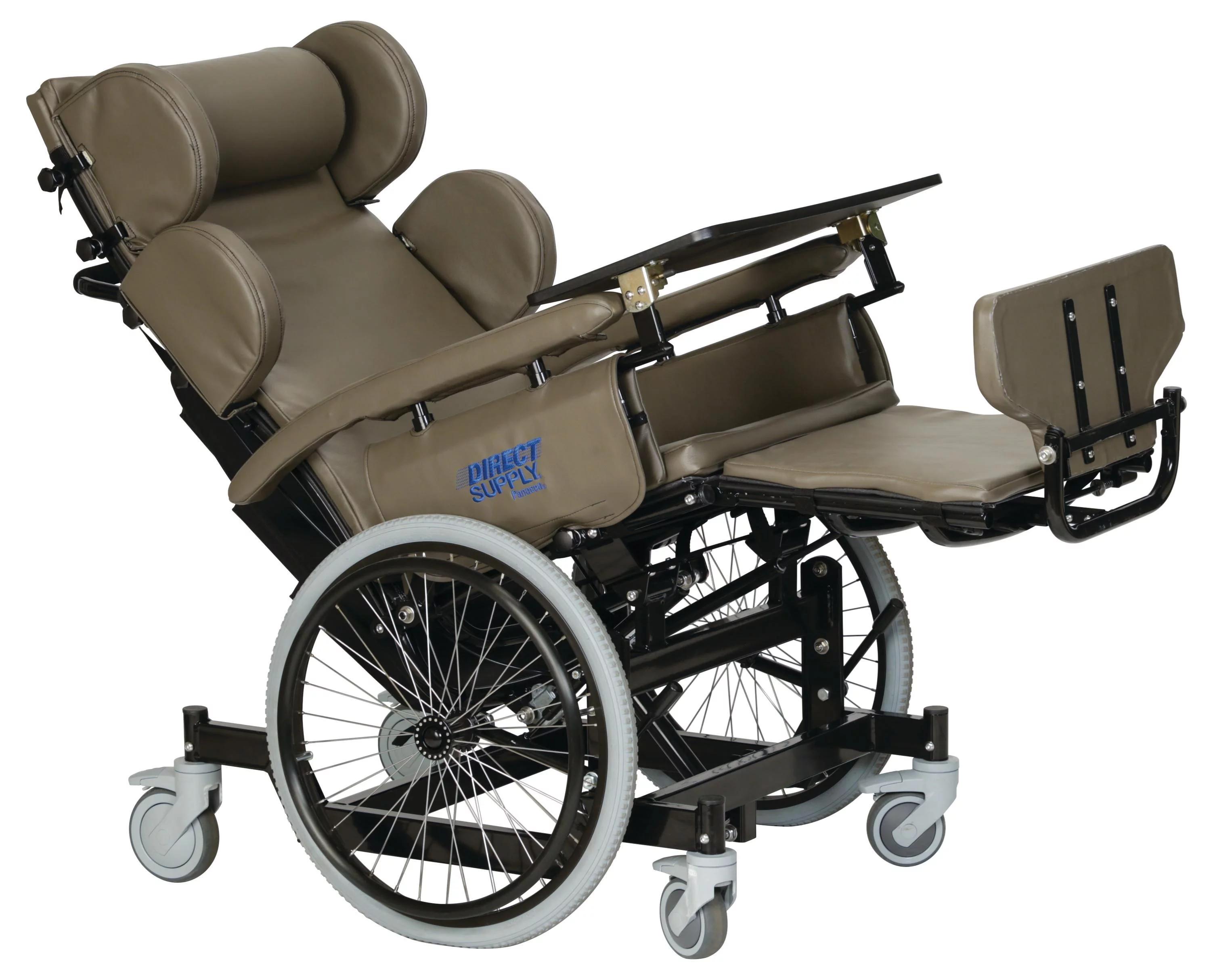 Panacea® Tilt & Recline Chair, 20" Wheelchair Wheels, Height-Adjustable ...
